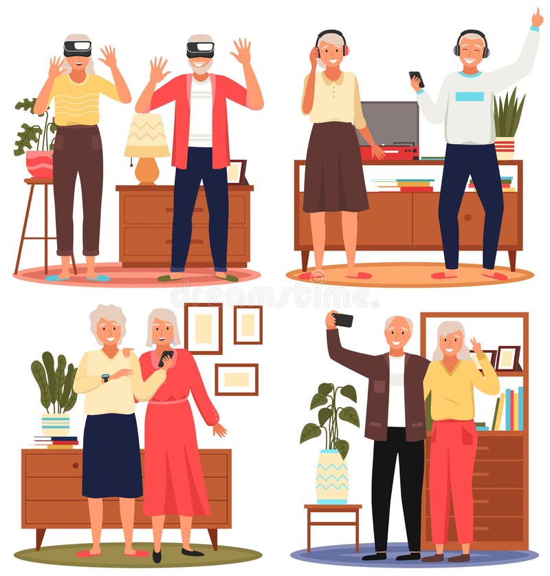 Old Person Using Computer Cartoon Stock Illustrations – 498 Old Person ...