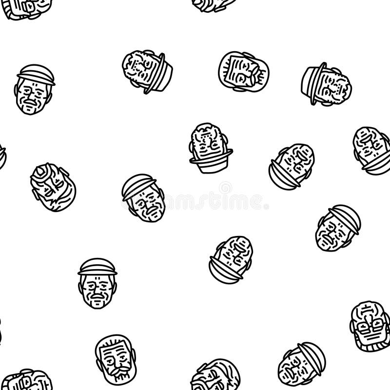 Old People Senior Happy Mature Seamless Pattern Vector Stock ...