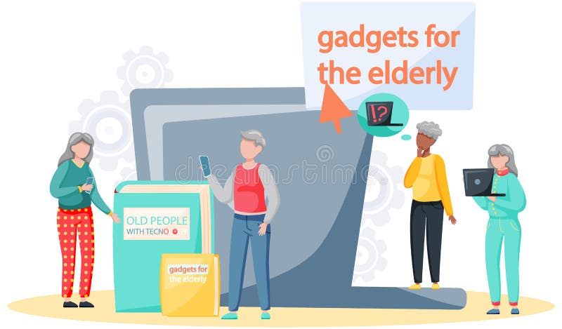 Old People Use Computer, Have Difficulty with Technology. Elderly ...