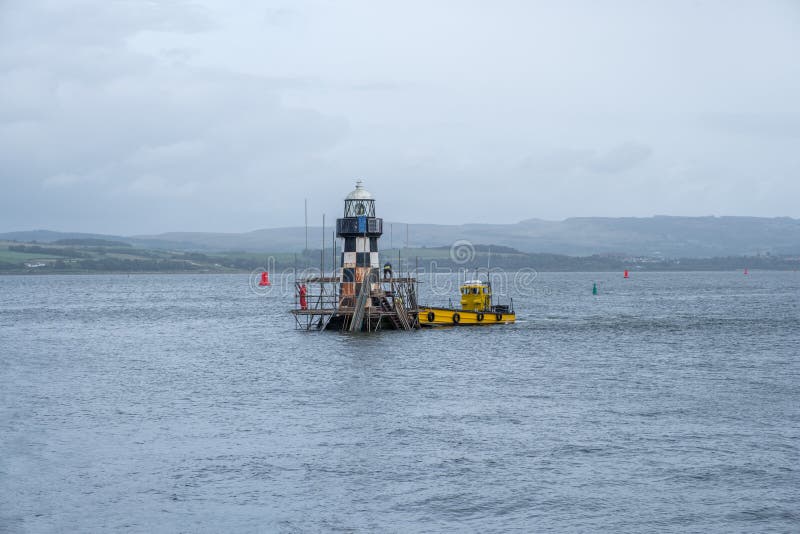 The Old Perch Lighthouse or Quey Beacon Light at Port Glasgow Stock ...
