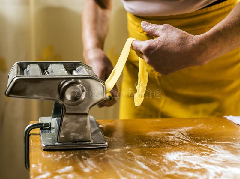 Old Person is Making Some Pasta Stock Image - Image of metal, preparing ...