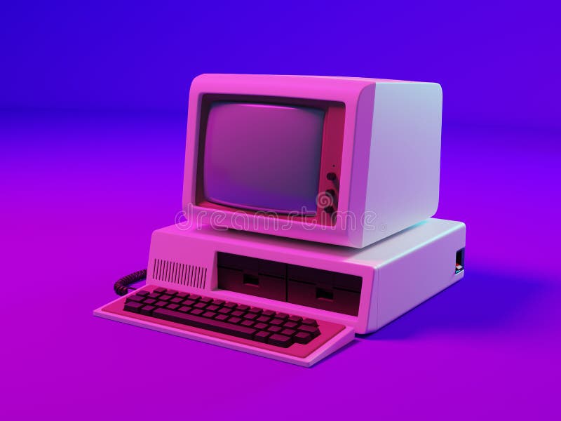 Old personal computer stock illustration. Illustration of computing ...
