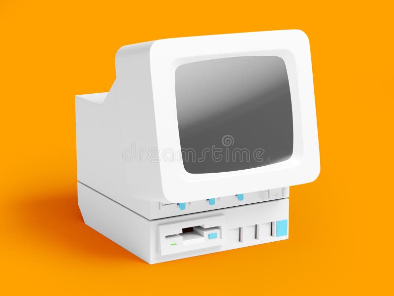 Old Personal Computer Front Stock Illustration - Illustration of ...