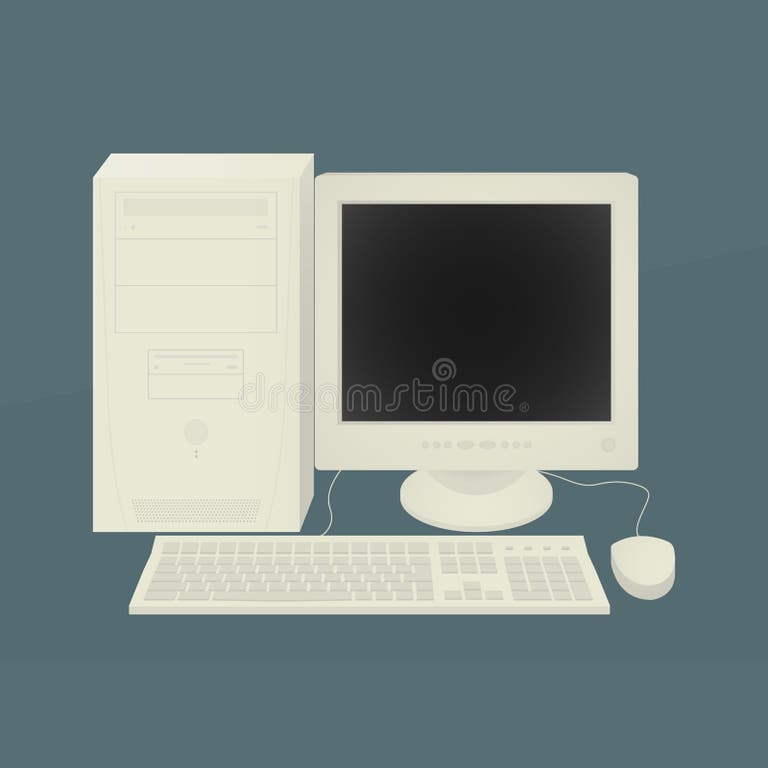 Old Personal Computer Illustration Vector Stock Illustration ...