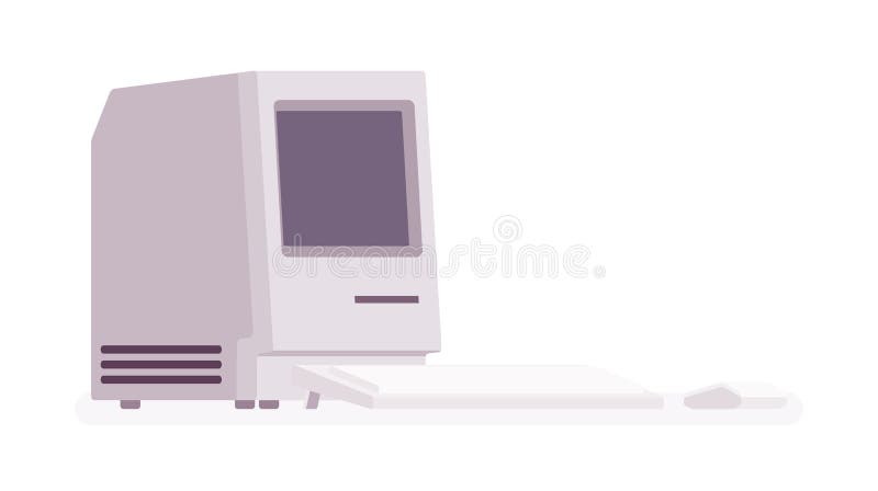 Old Personal Computer, Retro Model Stock Vector - Illustration of ...