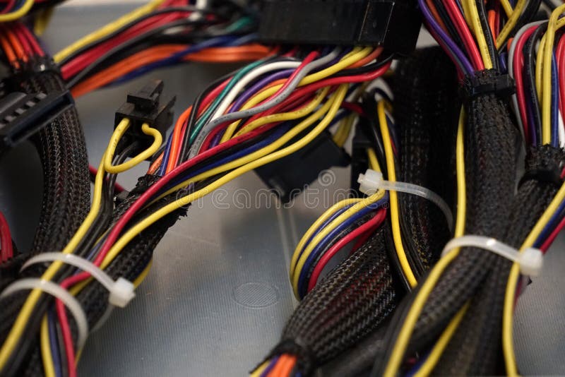 Old Computer Components and Cables Stock Image - Image of panel ...