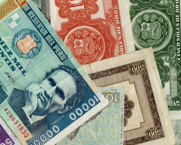 Old peruvian banknotes stock photo. Image of exchange - 9124388