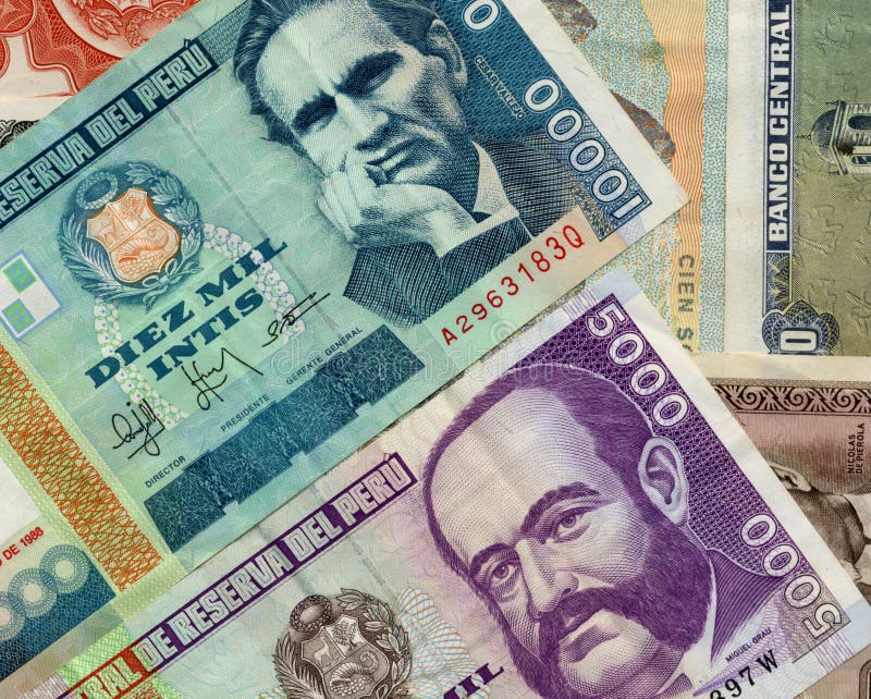 Old peruvian money stock photo. Image of colorful, money - 9122078
