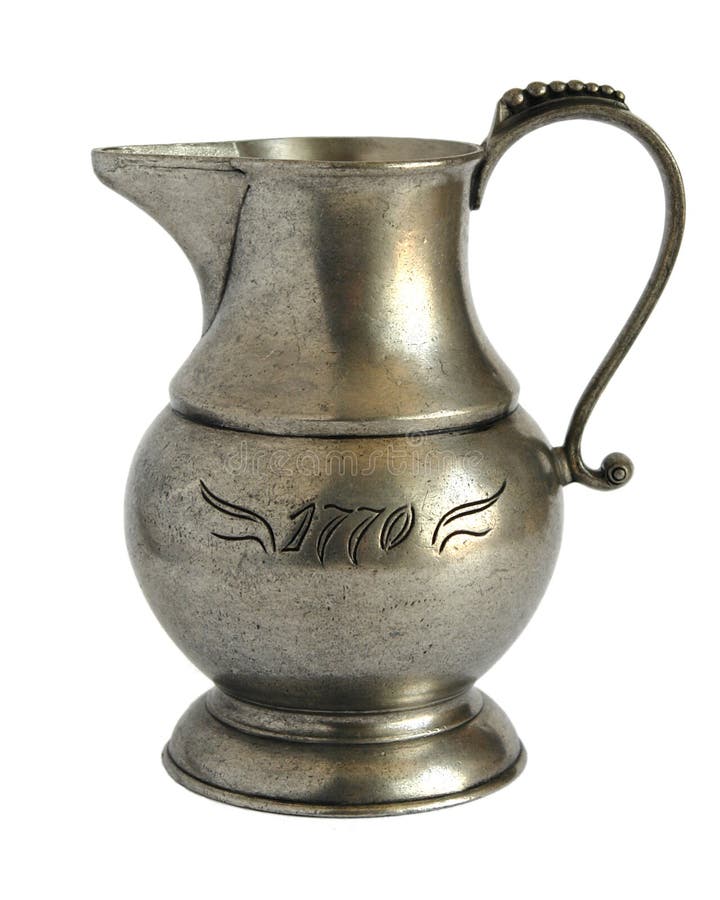 Old pewter pitcher stock image. Image of metal, rough - 31877479