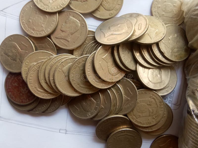 Old philippine peso stock photo. Image of iron, circle - 214640624