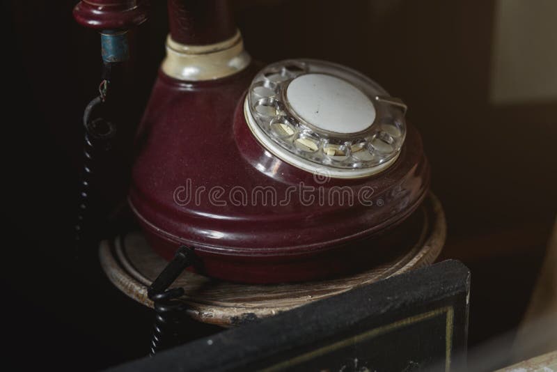 Old Phone with Disk Dialing Stock Image - Image of oldfashioned, black ...