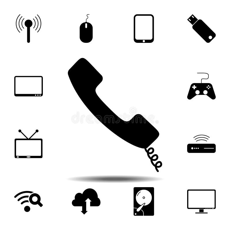 Old Phone Handset Icon. Simple Glyph Vector Element of Technology Icons ...