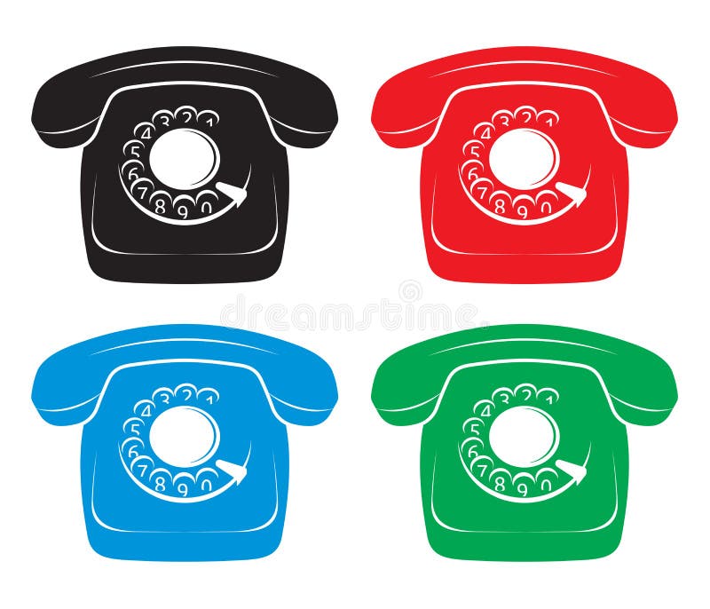 Old phone icons stock vector. Illustration of color, conversation ...
