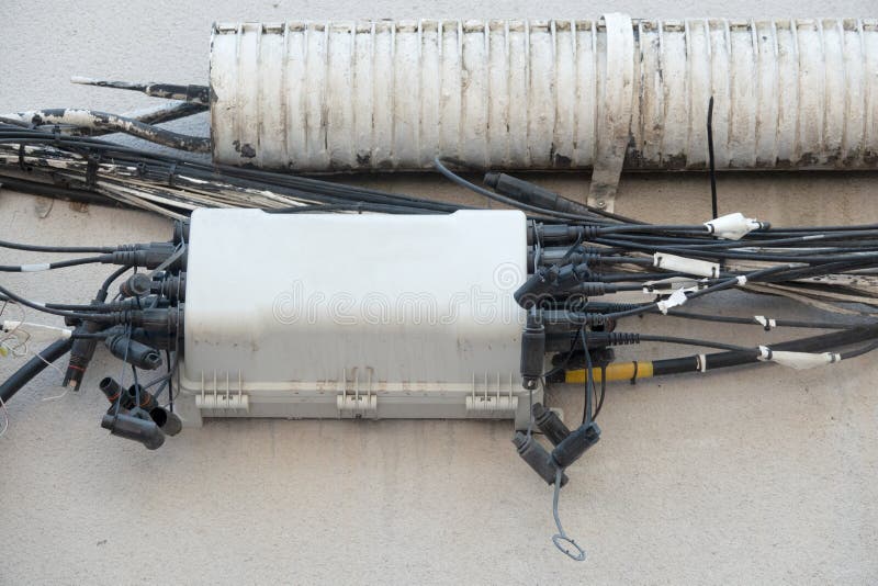Old Phone Line and Box Wiring Stock Photo - Image of equipment ...