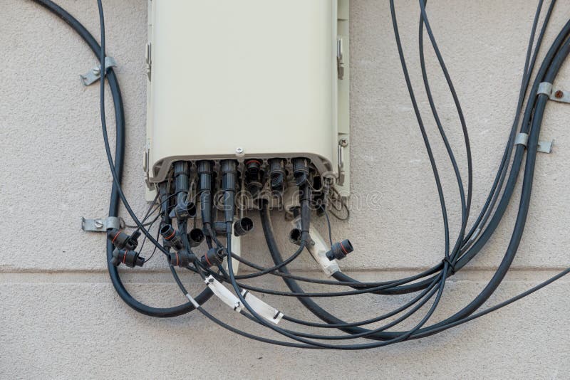 Old Phone Line and Box Wiring Stock Photo - Image of equipment ...