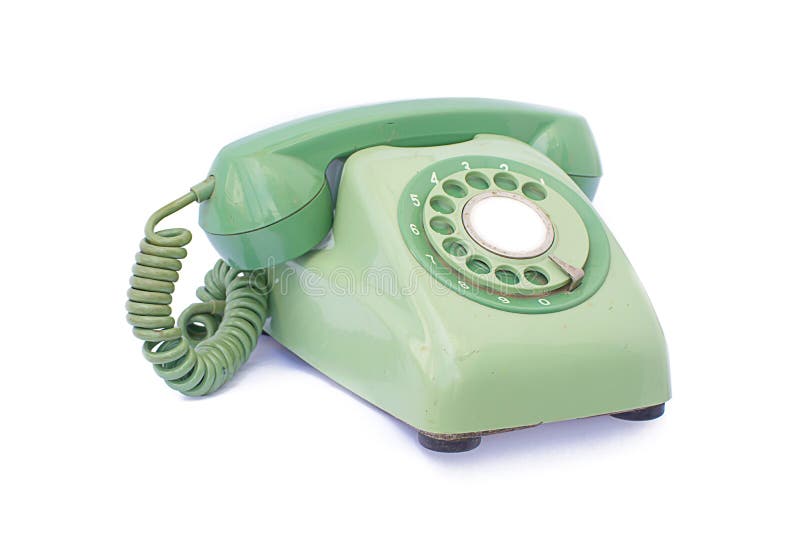 Old Phone Retro Classic on White Background Stock Photo - Image of line ...