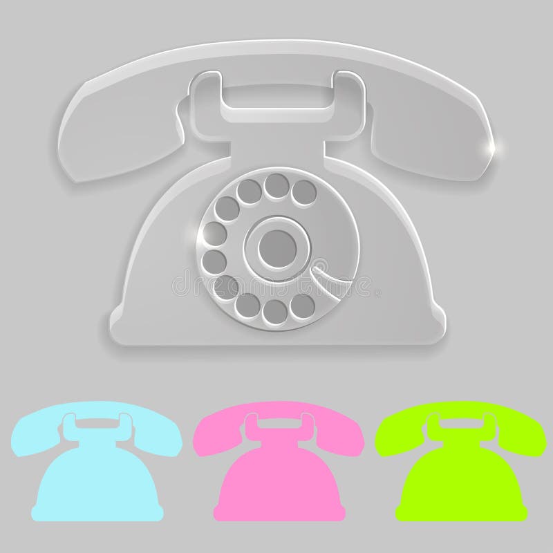 Old phone transparent icon stock vector. Illustration of white - 31347715