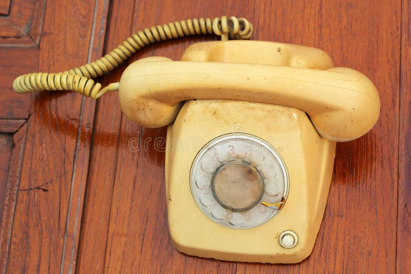 Old Phone Vintage Style on the Wooden Floor. Stock Image - Image of ...
