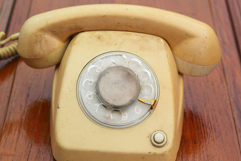 Old Phone Vintage Style on the Wooden Floor. Stock Image - Image of ...