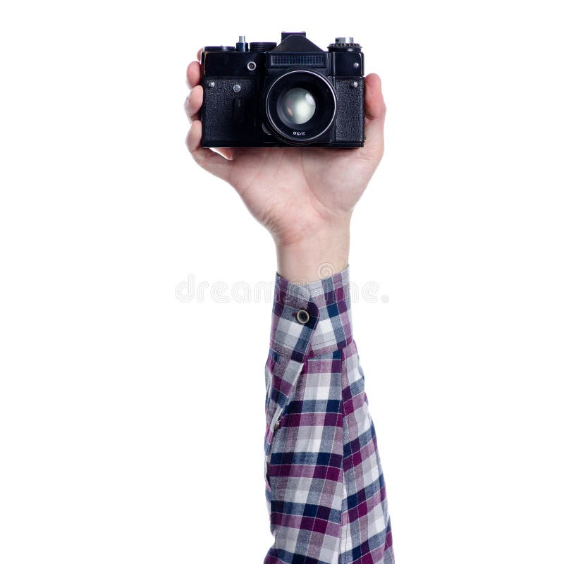 Photo camera old in hands stock image. Image of memories - 137479729