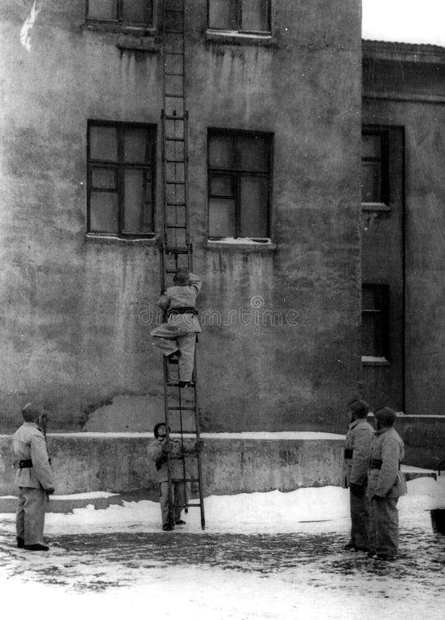 Old Photo with Firefighters Editorial Photo - Image of residential ...