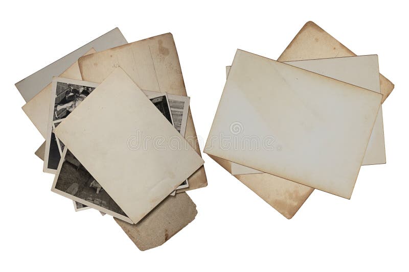 Old Photo Frame. Vintage Paper Stack on White Stock Photo - Image of ...