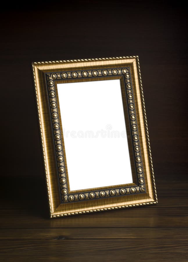 Old Photo Frame on the Wooden Table Stock Image - Image of decoration ...