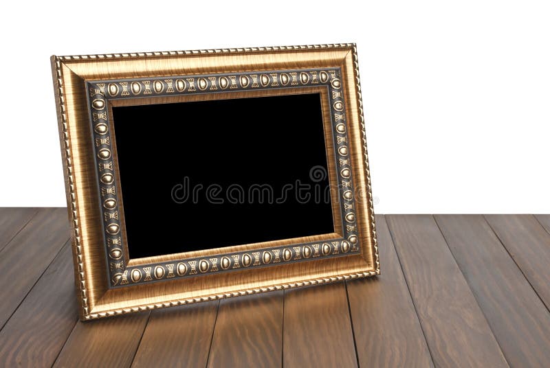 Old Photo Frame on the Wooden Table Stock Photo - Image of vignette ...