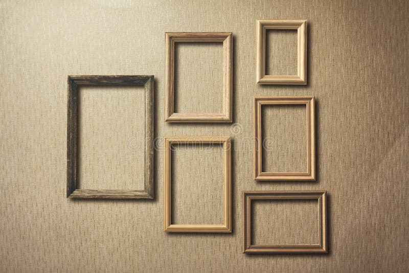 Old photo frames stock image. Image of rustic, wood - 173815775