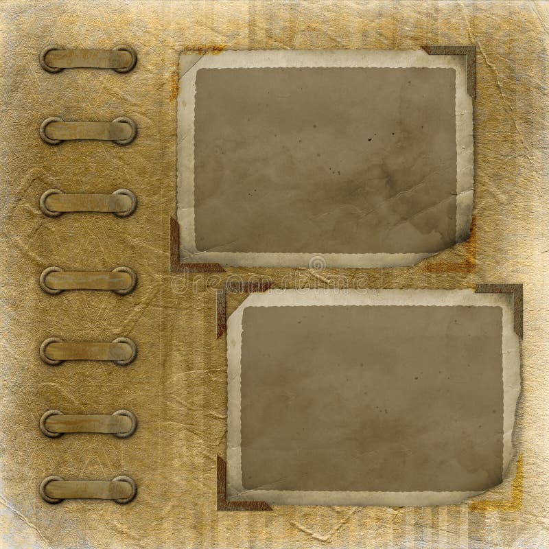 Vintage Album with Paper Frames for Photos Stock Image - Image of ...