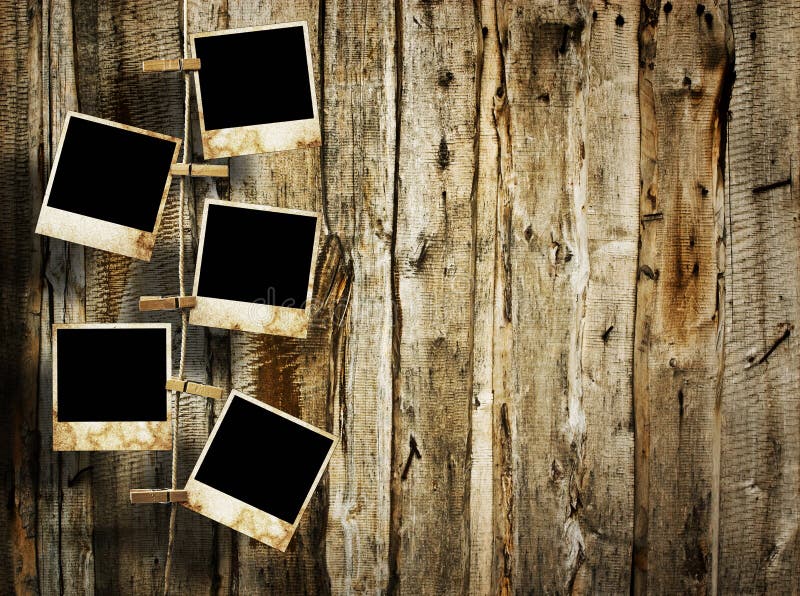 Old Photos on Antique Backdrop Stock Photo - Image of advertising, card ...