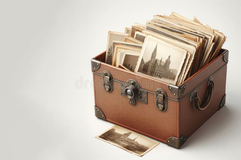 Old Photos Lying in a Drawer. Space for Text. Stock Illustration ...
