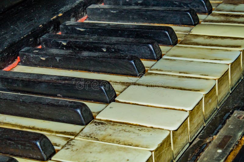 Old piano keyboard stock image. Image of cleaning, depression - 58327661