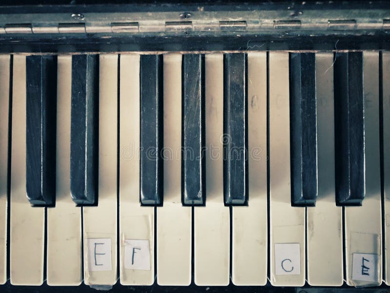 Old Piano Keys Vintage Wood Rustic Picture. Image: 92162153