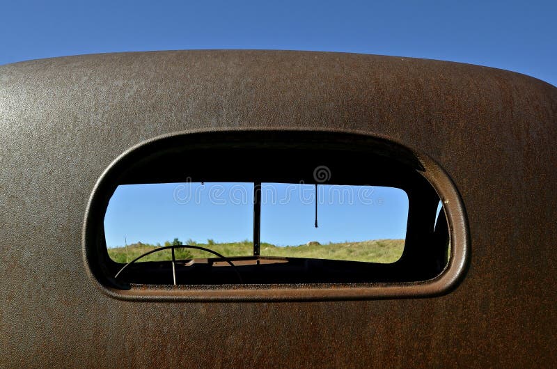 Old Pickup Cab (rear Window View) Stock Image - Image of front, parked ...