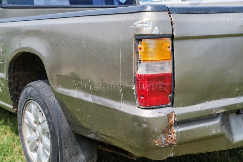 Old Pickup Car Broken Tail Light Stock Image - Image of rust, metal ...