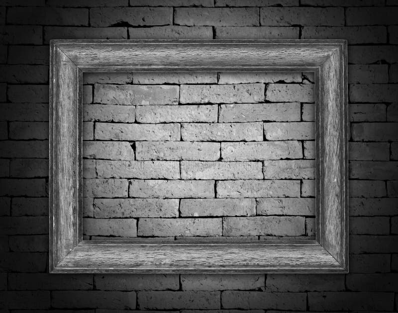 Old Picture Frame on Brick Wall Stock Photo - Image of weathered ...