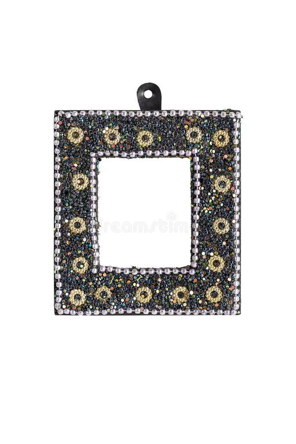 Old Picture Frame with Glass Beads Inlays Stock Image - Image of ...