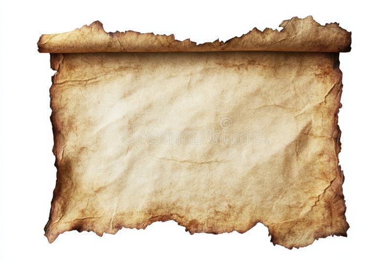 An Old Piece of Paper is Rolled Up and Placed on a Clean White ...