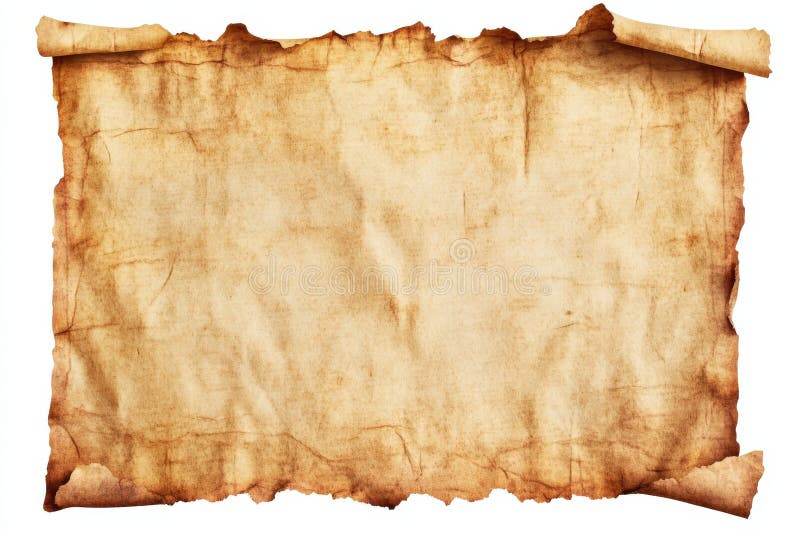 An Old Piece of Paper is Rolled Up and Placed on a Clean White ...