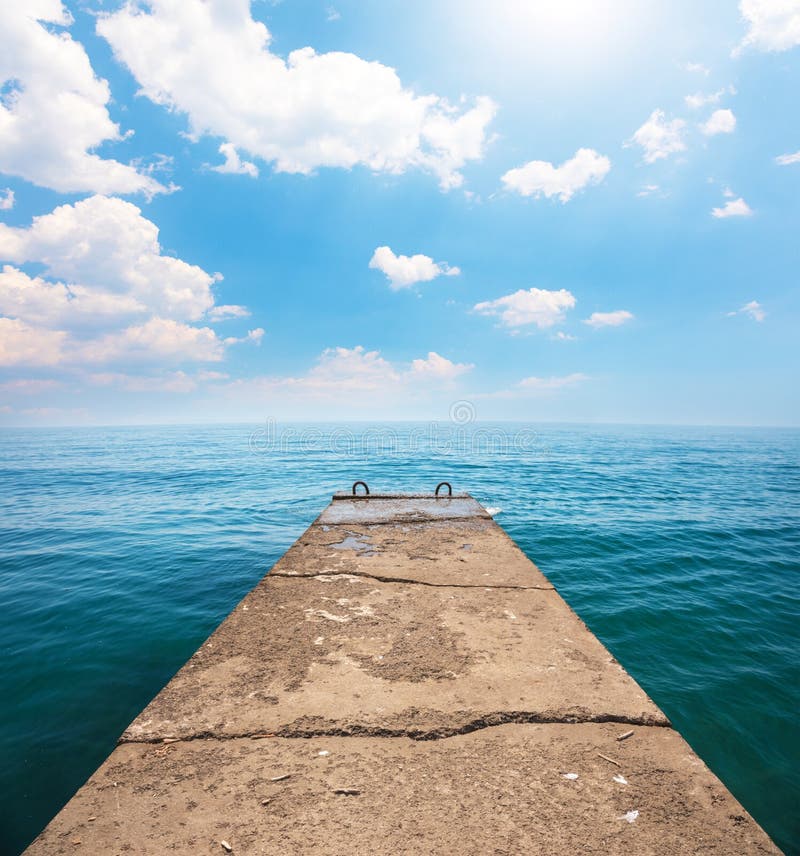 Old pier and beautiful sea stock photo. Image of shore - 227525812