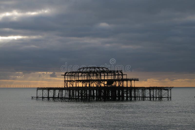 Old Pier in the English Channel Stock Photo - Image of english ...