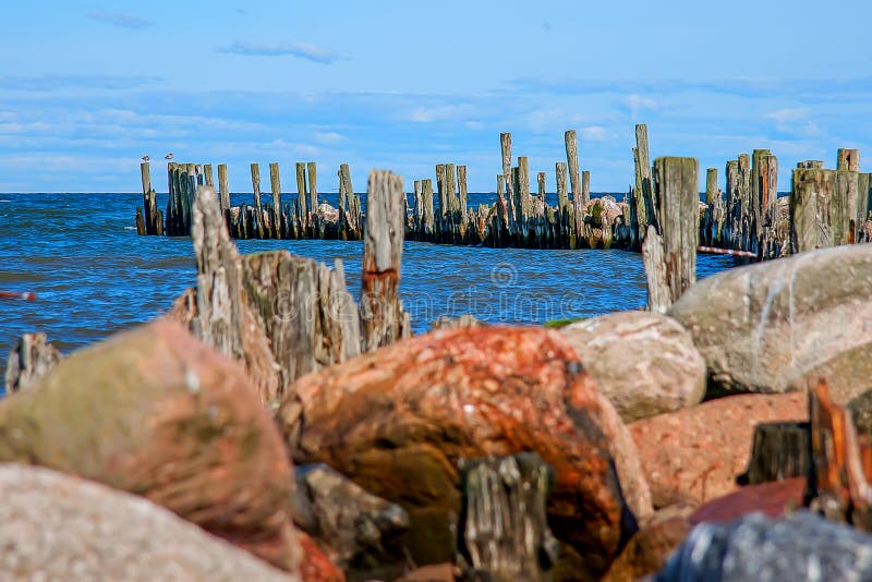 The old pier. Engure stock image. Image of cove, mole - 92747167