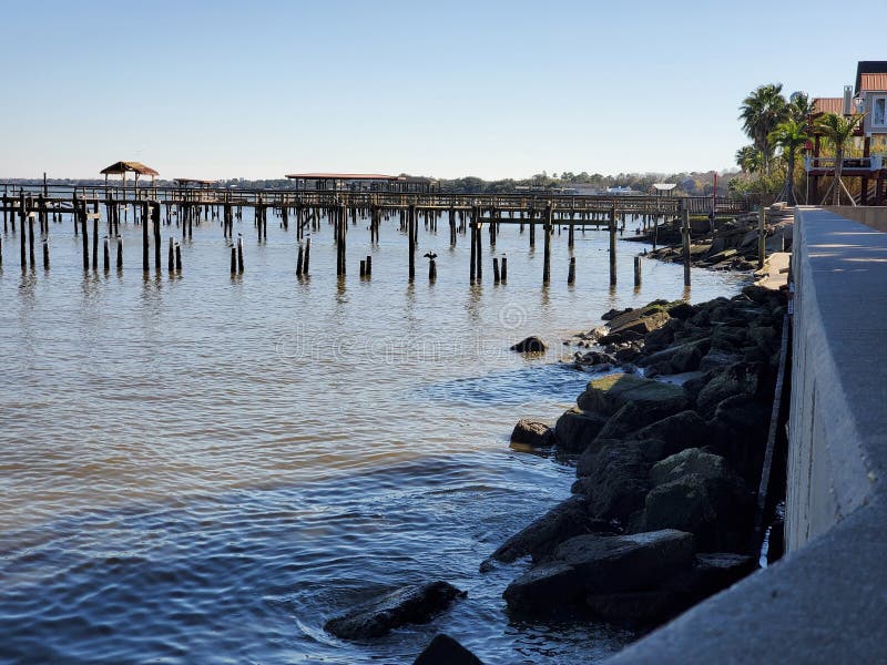 Old pier Houston stock image. Image of vacation, houst - 248939513
