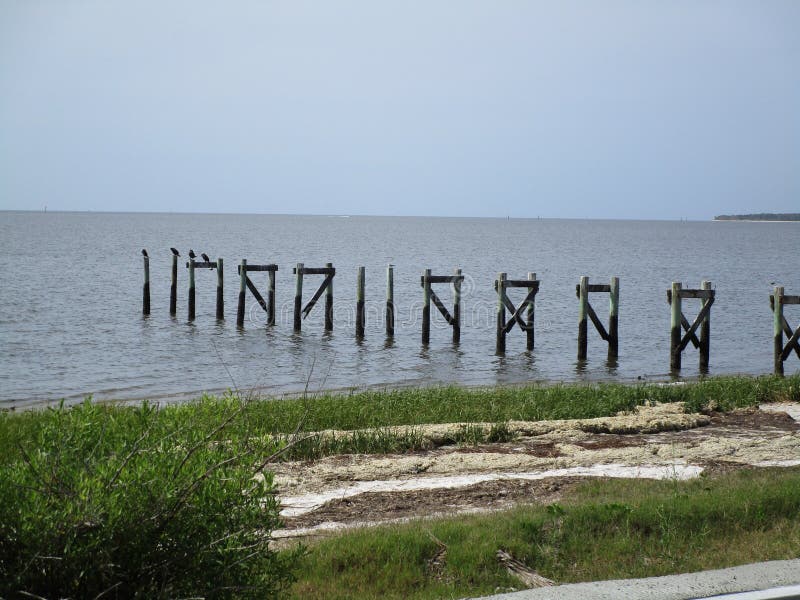 Old pier pylons stock photo. Image of nature, peace, view - 92808638