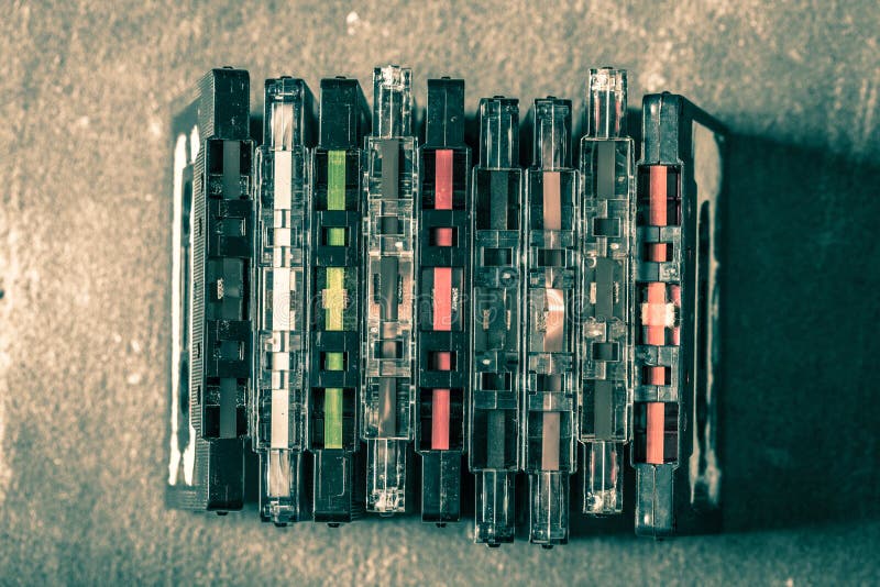 Pile of old cassette tapes stock photo. Image of isolated - 16092328