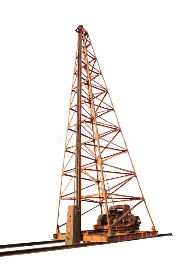 Old pile driver and engine stock photo. Image of steel - 37936902