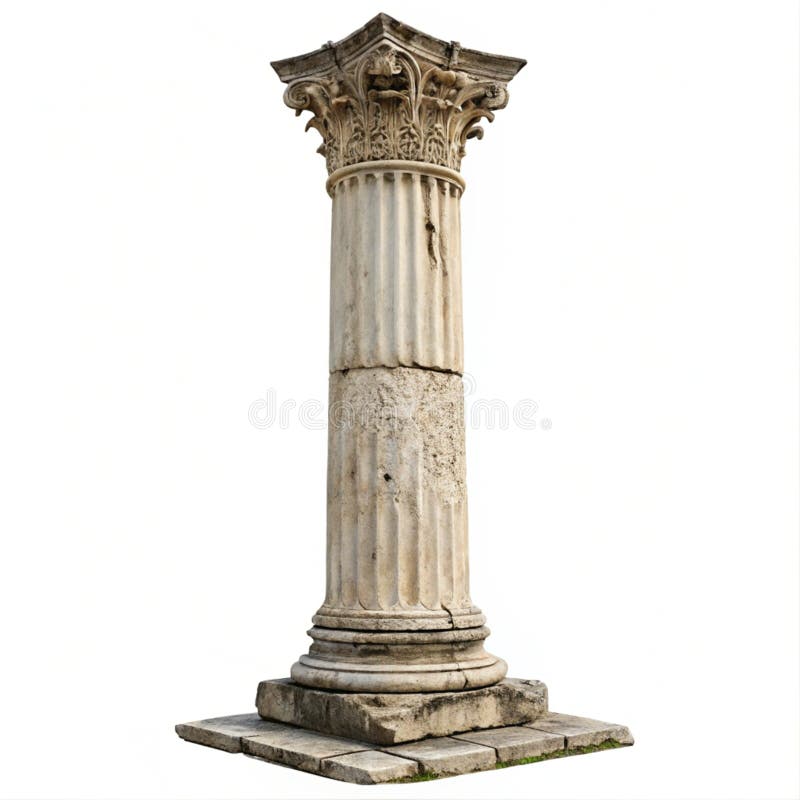 Old Pillar Set Isolated on Transparent Background Stock Illustration ...