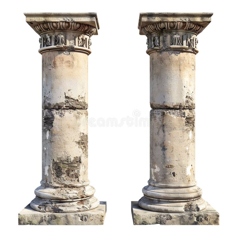 An Old Pillar Set Isolated on a Transparent Background Ideal for ...