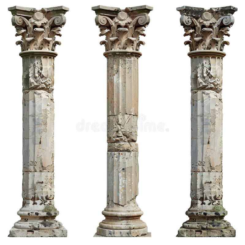 An Old Pillar Set Isolated on a Transparent Background Ideal for ...